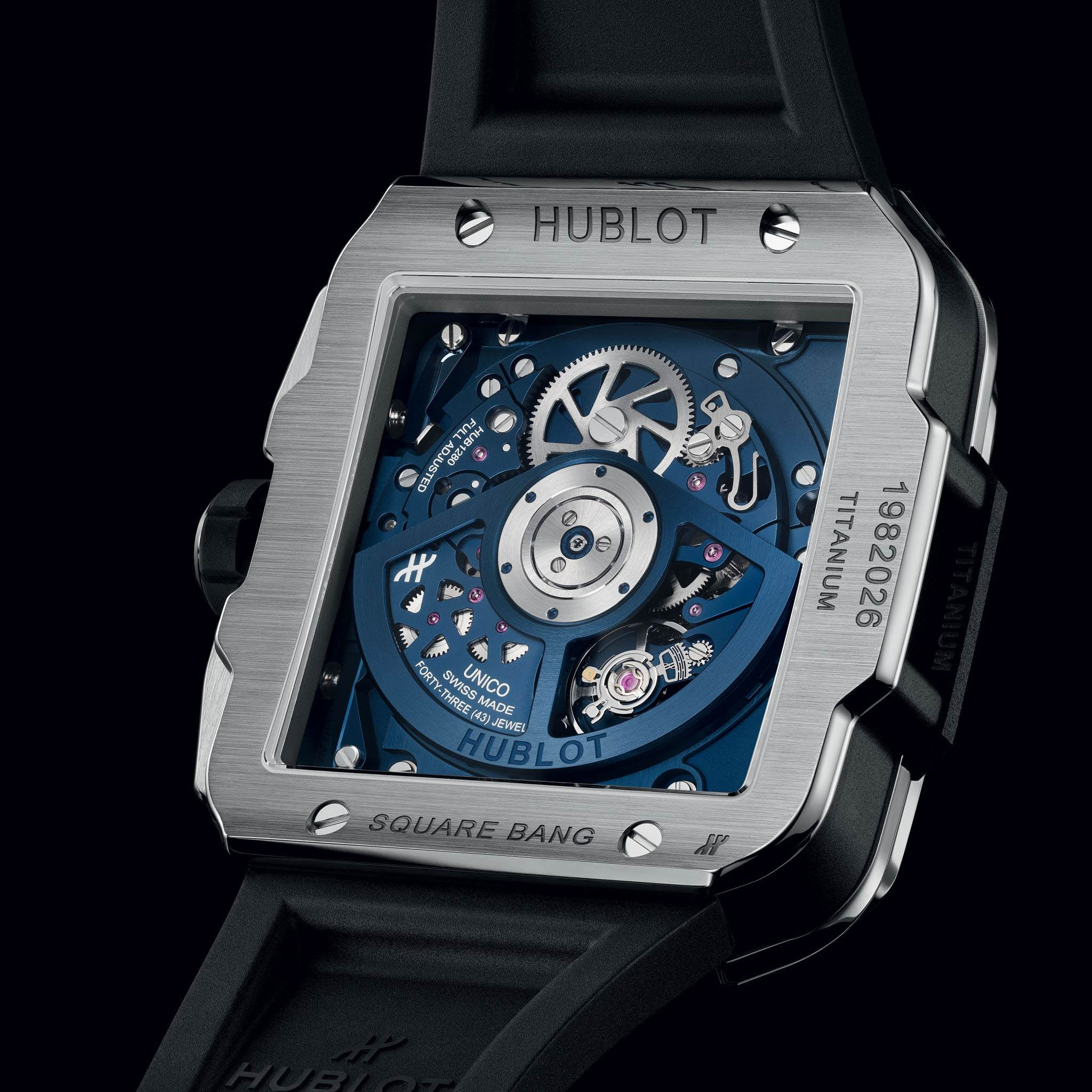 HUBLOT SQUARE BANG UNICO TITANIUM BLUE 821.NX.5170.RX 42MM